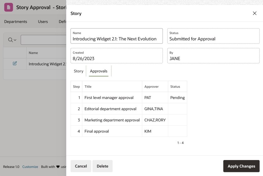 Multilevel Story Approvals – Dive Into APEX