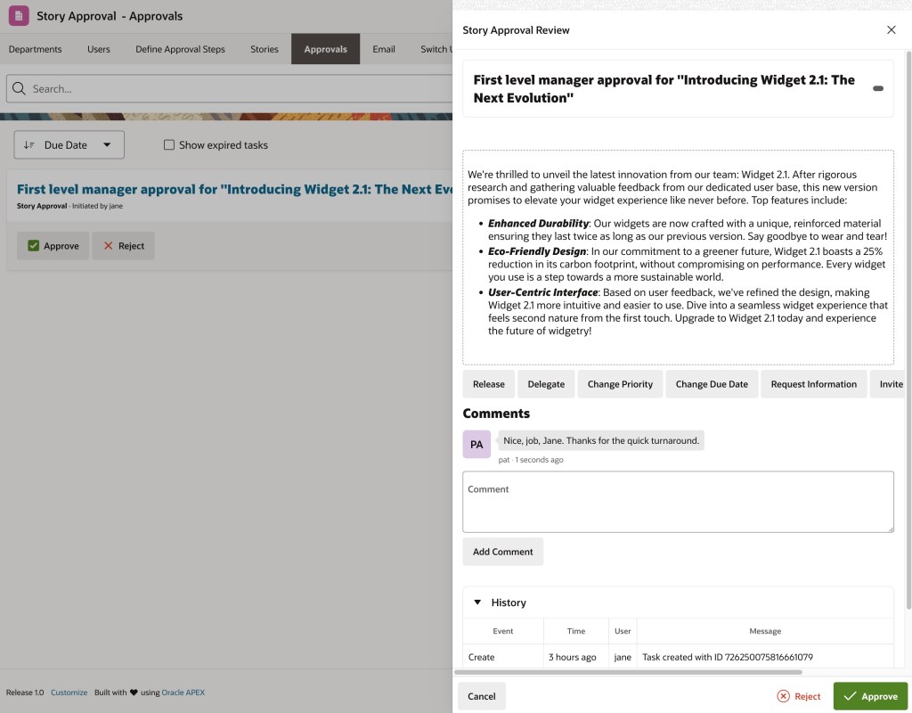 Multilevel Story Approvals – Dive Into APEX